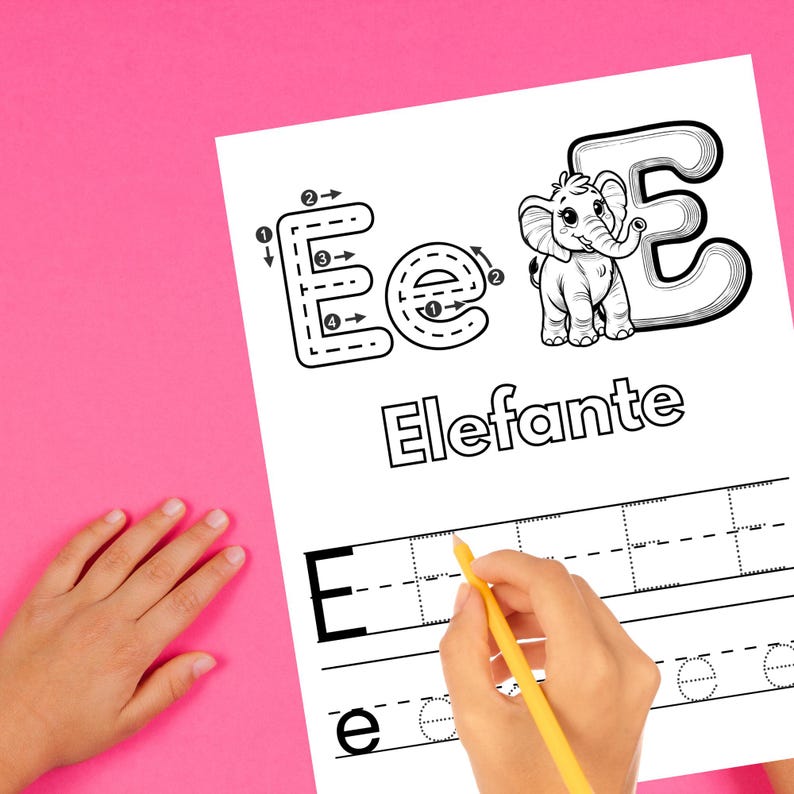 Escritura Del Alfabeto En Español, Hojas Para Recortar Y Colorear ...