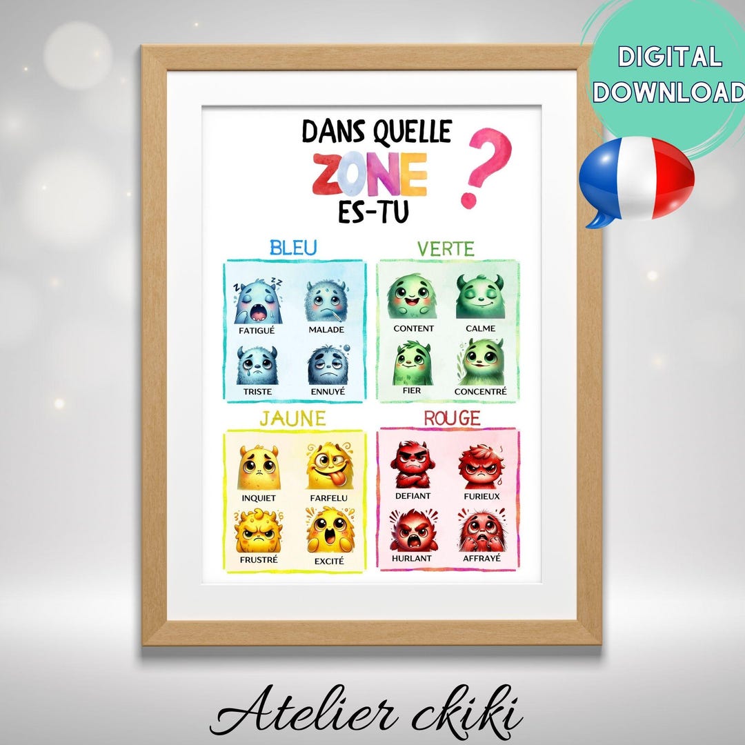 Zones Des émotions, Coin Calme, Posters Décor De Classe, Gestion Et ...