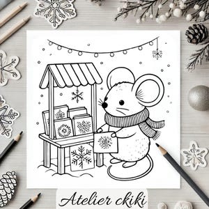 30 Cozy Hygge Christmas Market Coloring Pages Cute Winter & Holiday ...