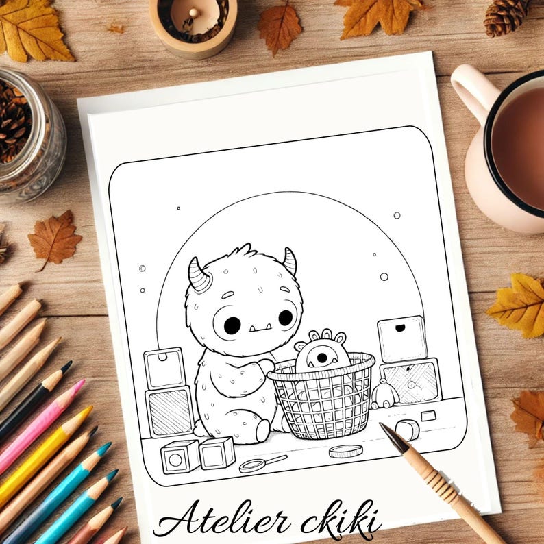 10 Cute Monster Coloring Pages for Kids and Adults | Printable Coloring ...