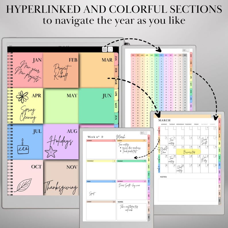 Perpetual Calendar for Remarkable Paper Pro Daily Planner Undated ...