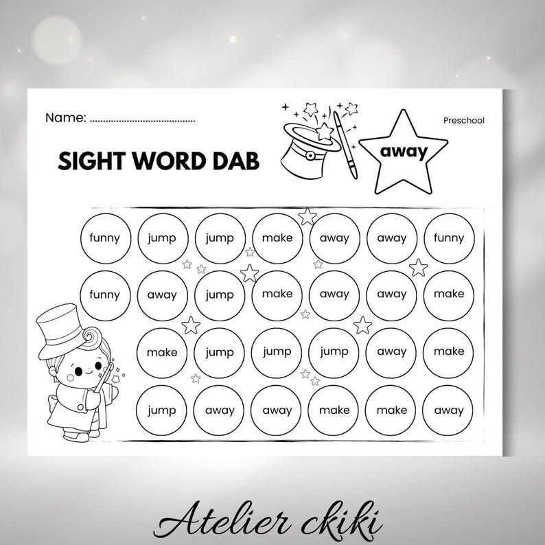 135 Sight Word Dab Worksheets for Preschool & Kindergarten Learning ...
