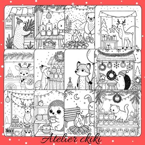 30 Cozy Hygge Christmas Market Coloring Pages | Cute Winter & Holiday ...