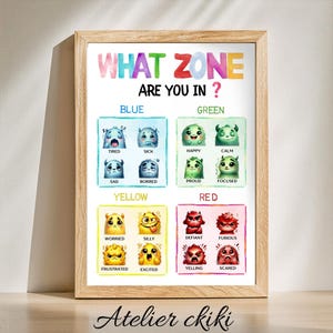 Feelings Chart Poster | Zones of Regulation Poster | Calm Corner ...