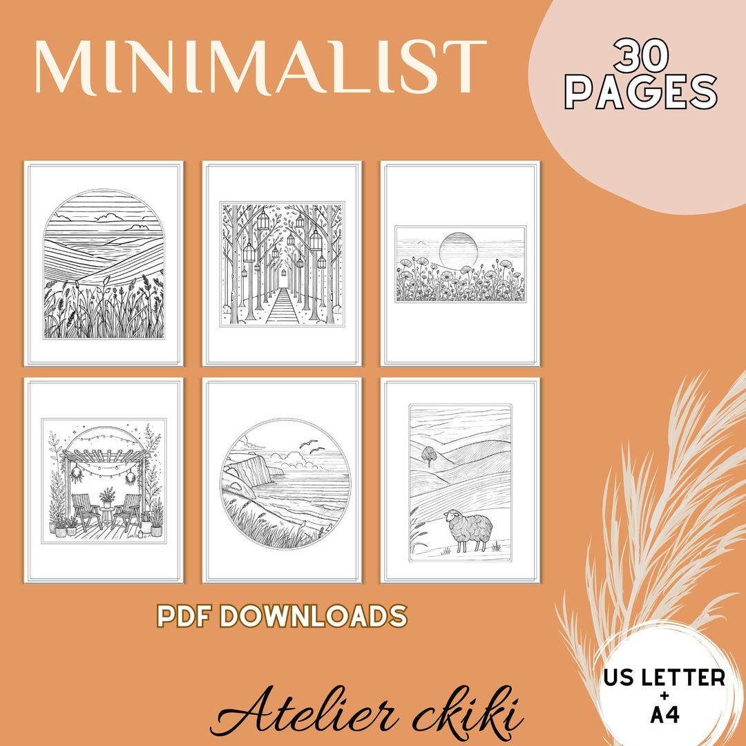 30 Minimalist Coloring Pages Boho Coloring Pages Elegant Scenery ...