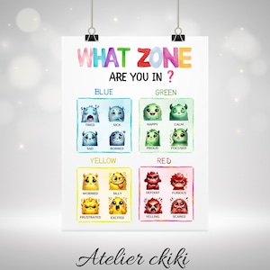 Feelings Chart Poster | Zones of Regulation Poster | Calm Corner ...
