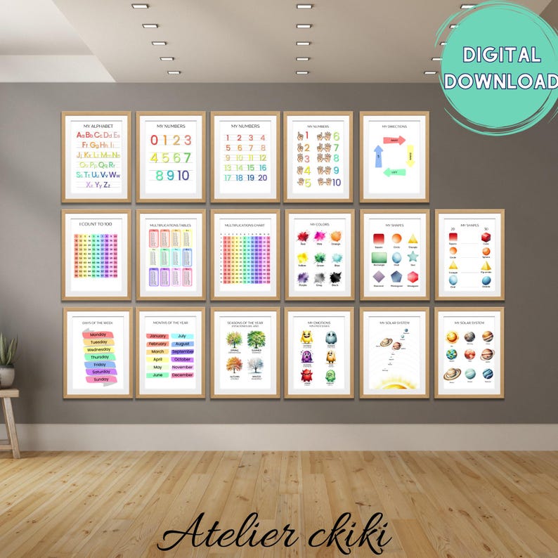 18 Rainbow Educational Posters for Montessori Classroom Decor ...