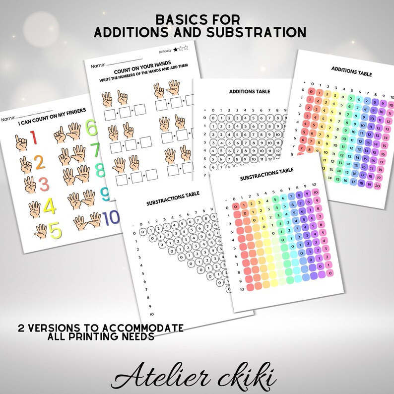 Math Worksheets for Preschool & Kindergarten Counting, Addition ...