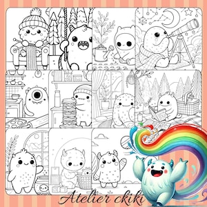 30 Super Cute Little Monster Coloring Pages | Cozy Friends and Relaxing ...