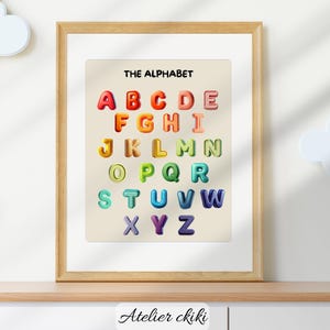 Vibrant 3D Alphabet Poster | Printable Educational Wall Art | ABC ...