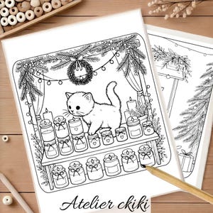 30 Cozy Hygge Christmas Market Coloring Pages Cute Winter & Holiday ...
