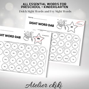 135 Sight Word Dab Worksheets for Preschool & Kindergarten Learning ...