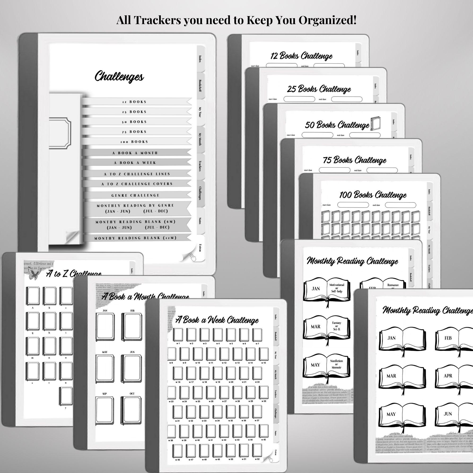 Kindle Scribe Reading Journal Template Hyperlinked Book Tracker ...