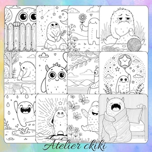 30 Emotions Monster Coloring Pages | Cute Mindful Activity for ...
