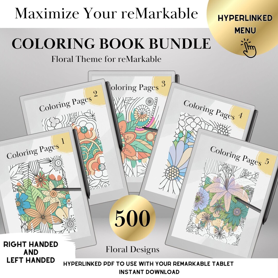 Mindful Coloring Book Bundle for Remarkable Paper Pro Templates Digital ...