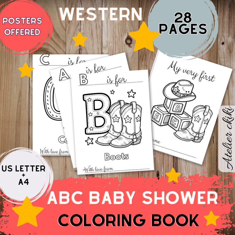 Baby Boy Shower Abc Book - Etsy