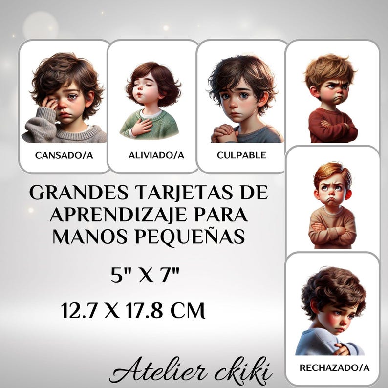 40 Tarjetas de Emociones para Niños / Tarjetas de Sentimientos para ...