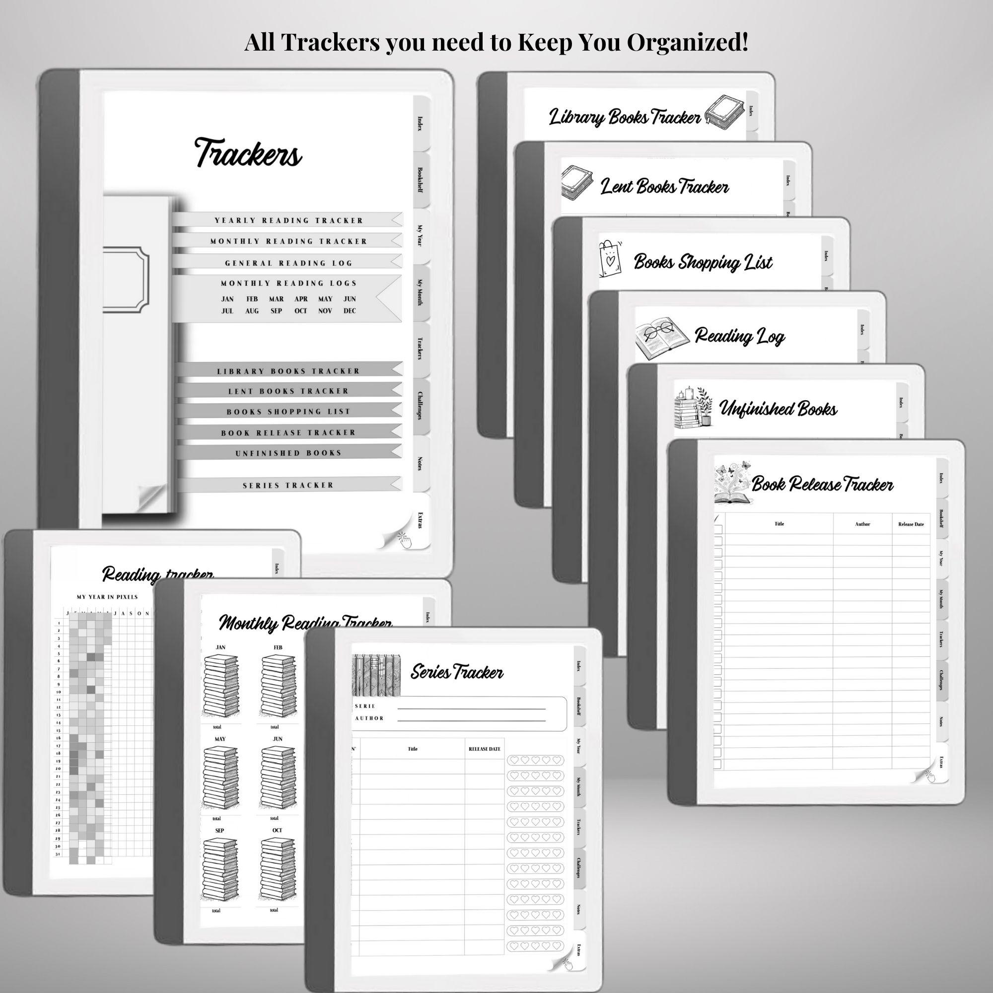 Kindle Scribe Reading Journal Template Hyperlinked Book Tracker ...