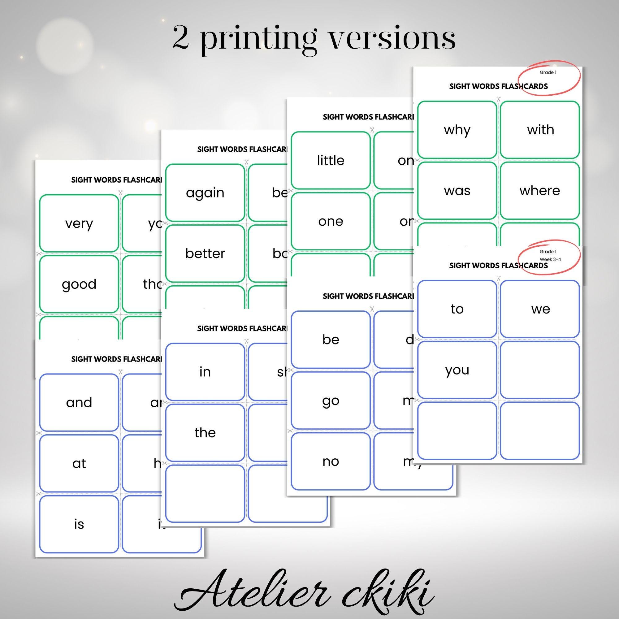 First Grade Sight Word Flashcards Bundle | Dolch and Fry Words | 36 ...