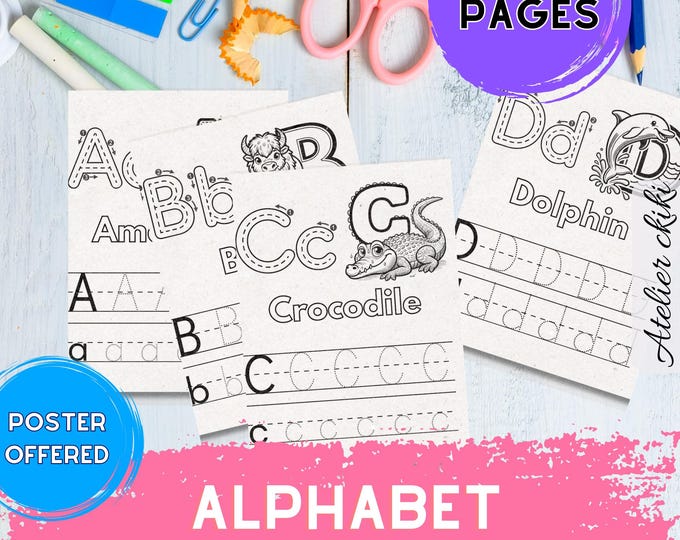ALPHABET Tracing Worksheets, Fine Motor Development, Letter Formation ...