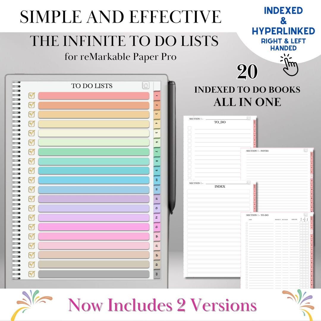 To Do Lists Notebook for Remarkable Paper Pro & Remarkable 2 ...