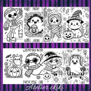 Cute Halloween Coloring Pages for Kids, Spooky Activity Sheets ...