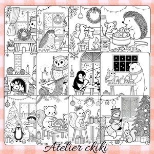 30 Cozy Hygge Winter and Christmas Coloring Pages Cute Holiday Animals ...