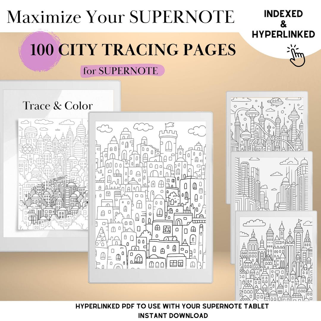 Supernote Template Tracing and Coloring Book Adult Digital Mindful ...