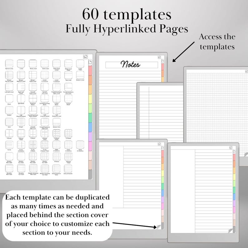 Customizable Notebook Template for Remarkable Paper Pro Templates ...
