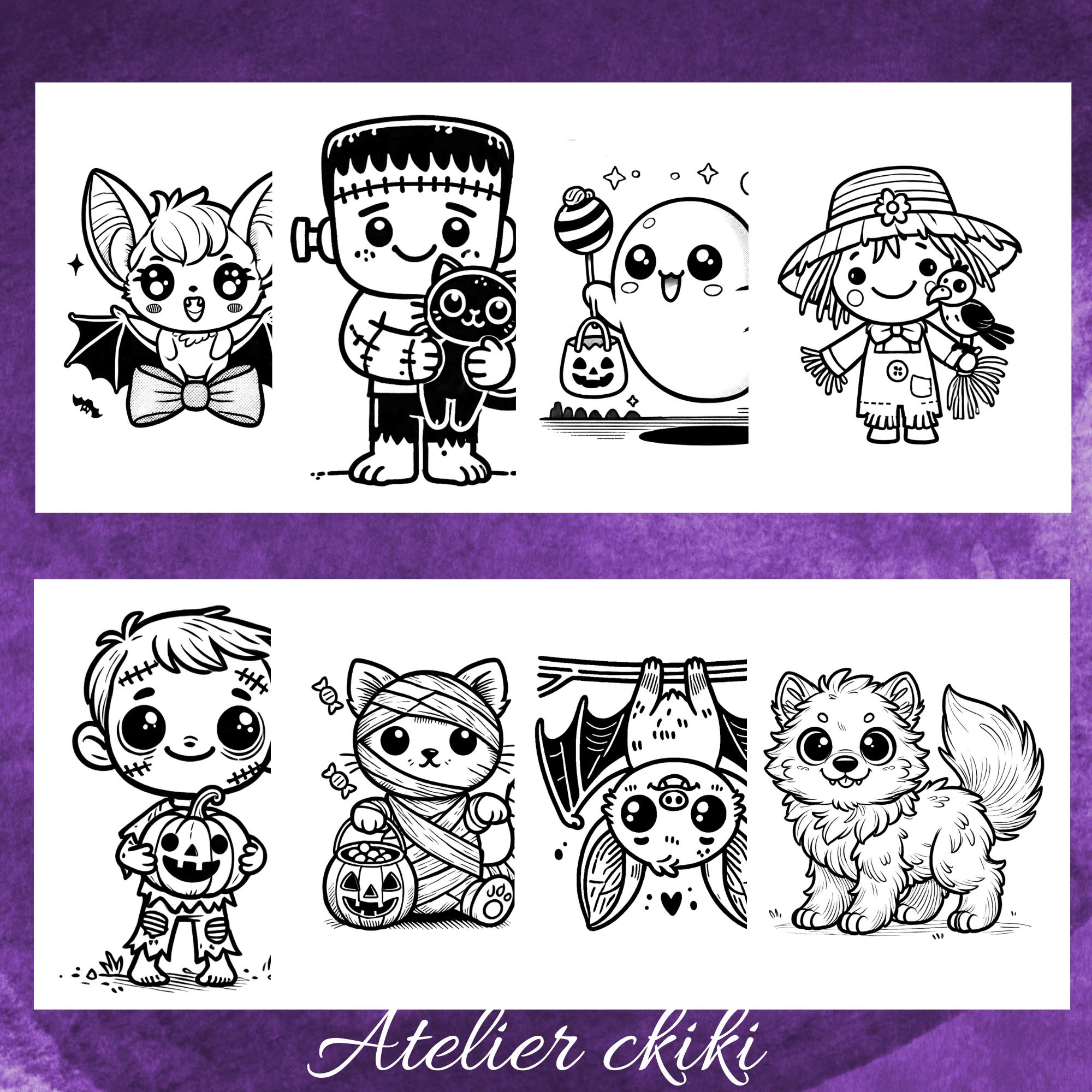 Cute Halloween Coloring Pages for Kids, Spooky Activity Sheets ...