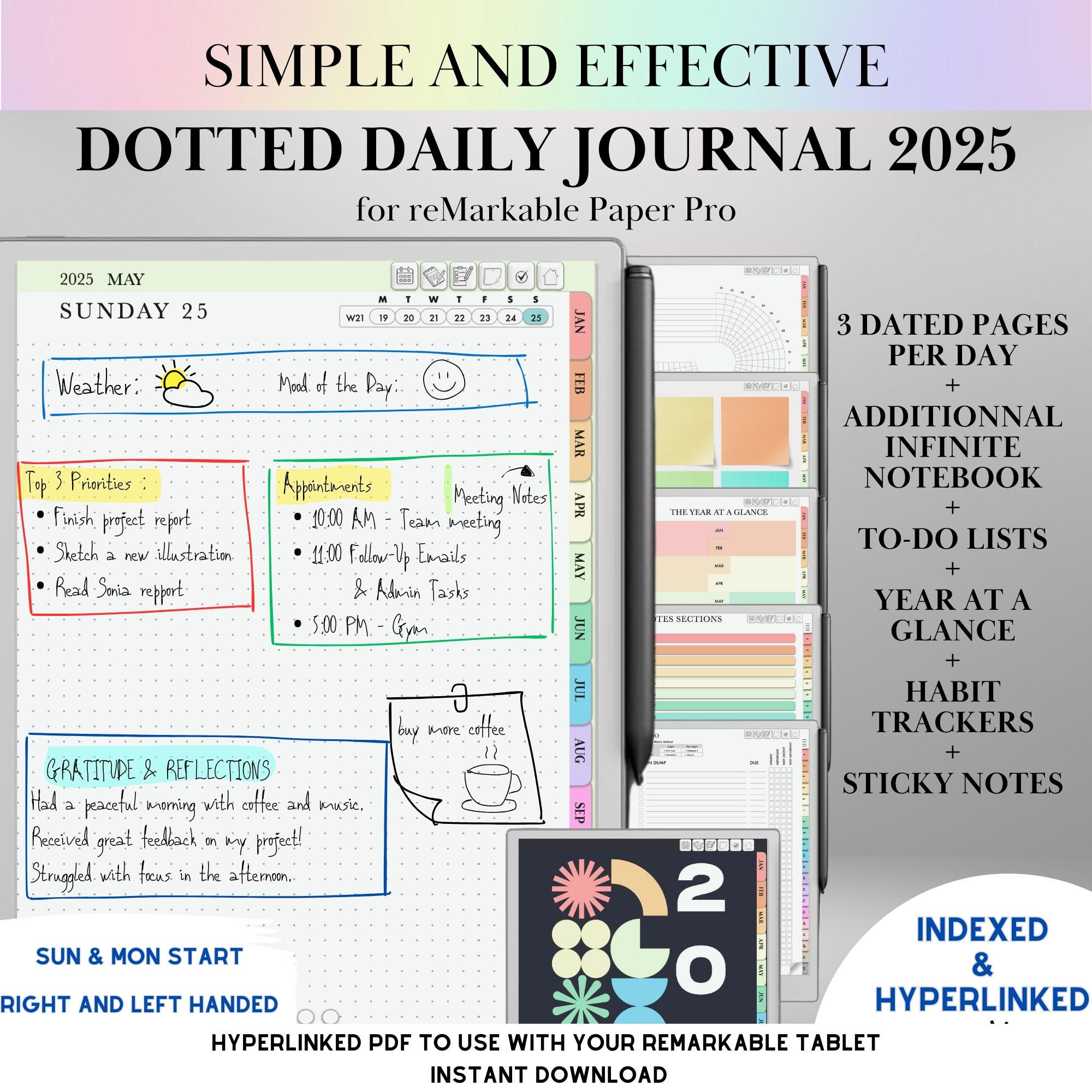 Daily Journal Planner 2025 for Remarkable Paper Pro Journaling ...