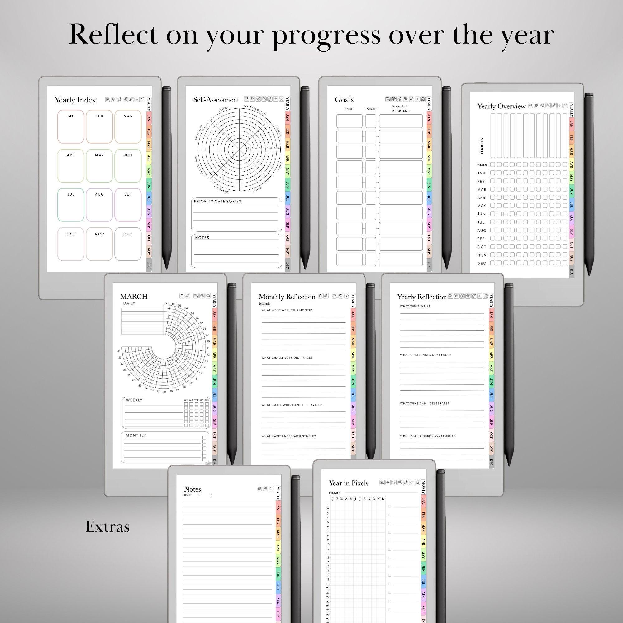 Habit Tracker for Remarkable Paper Pro Move Templates Hyperlinked ...