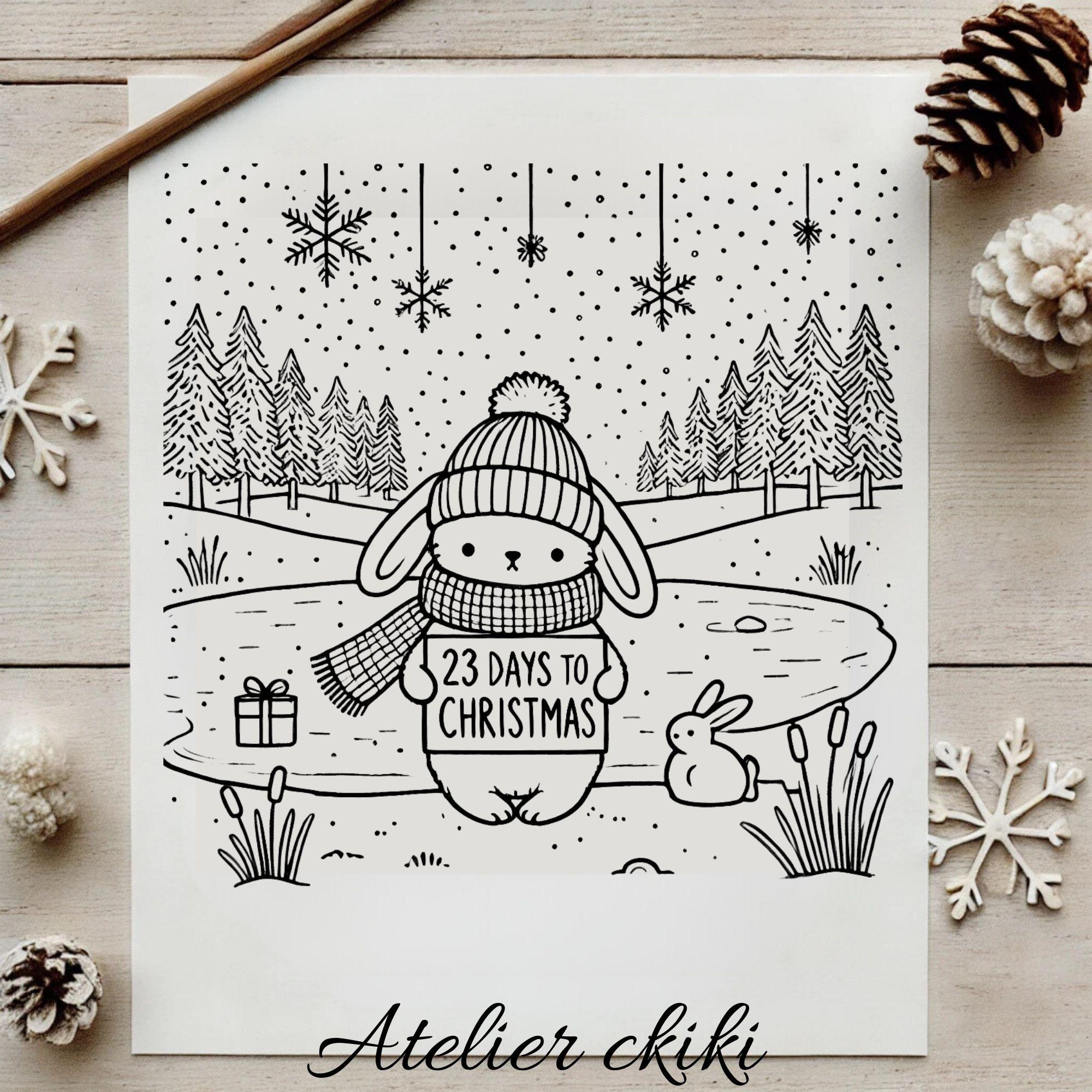 Advent Calendar Coloring Book | 25 Days Christmas Countdown With Hygge ...