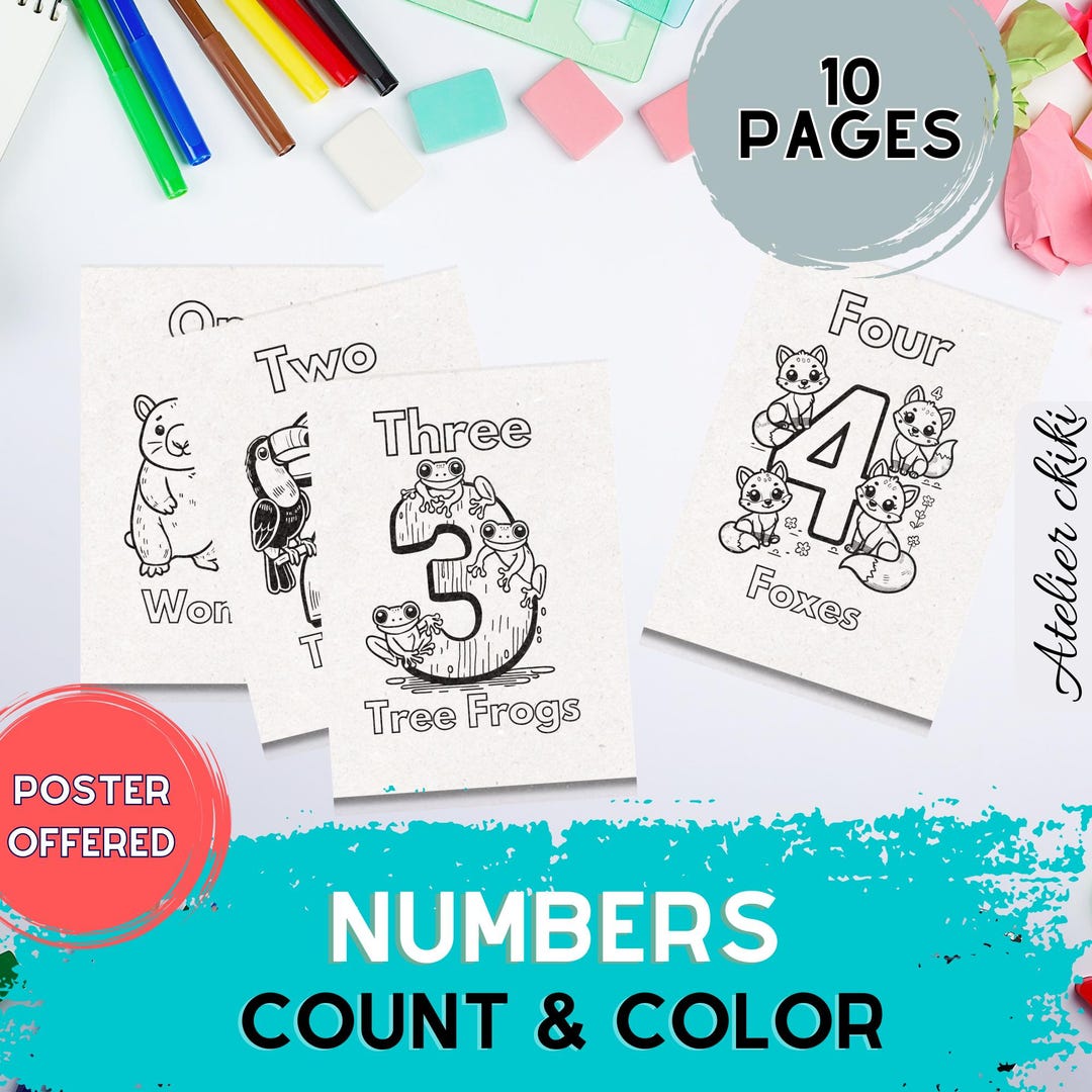 Engaging Numbers Learning Pack | Cute Animals Coloring Pages ...