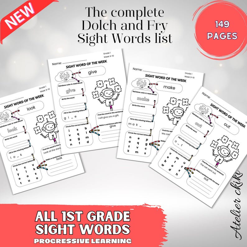 Sight Word of the Week Worksheets Bundle | Dolch & Fry Lists | Reading ...
