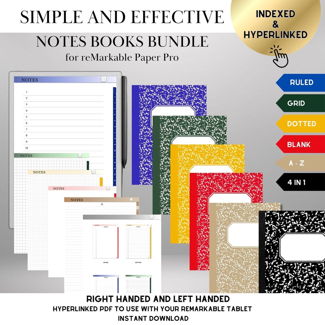Notebook Bundle for Remarkable Paper Pro and Remarkable 2 Templates ...