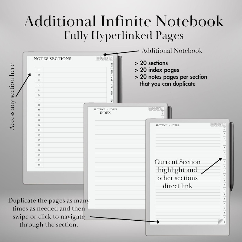 Daily Planner 2026 for Remarkable Paper Pro and 2: Daybook Hyperlinked ...