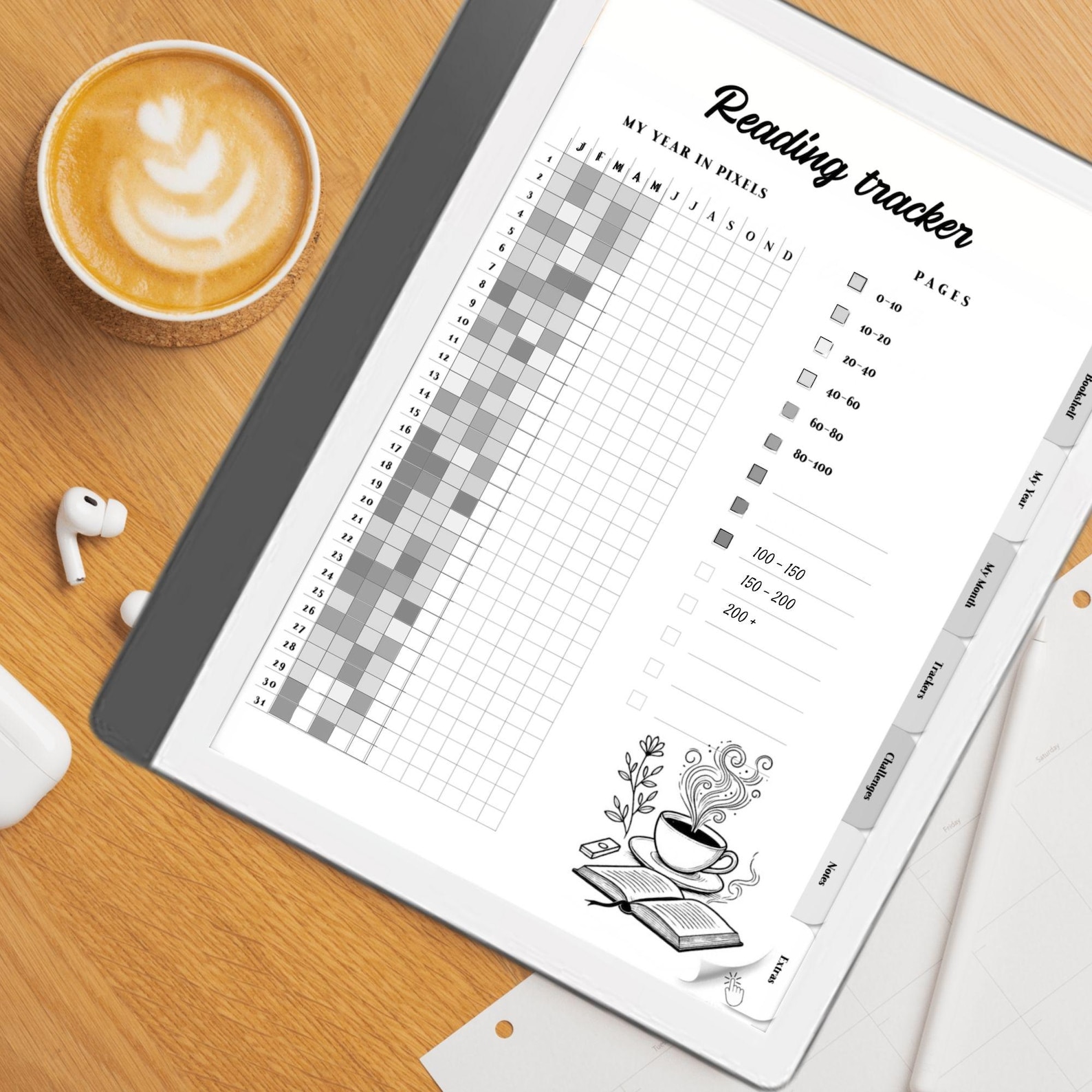 Kindle Scribe Reading Journal Template Hyperlinked Book Tracker ...