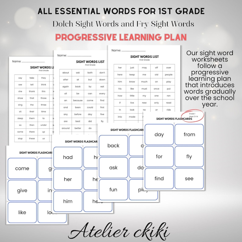 First Grade Sight Word Flashcards Bundle | Dolch and Fry Words | 36 ...