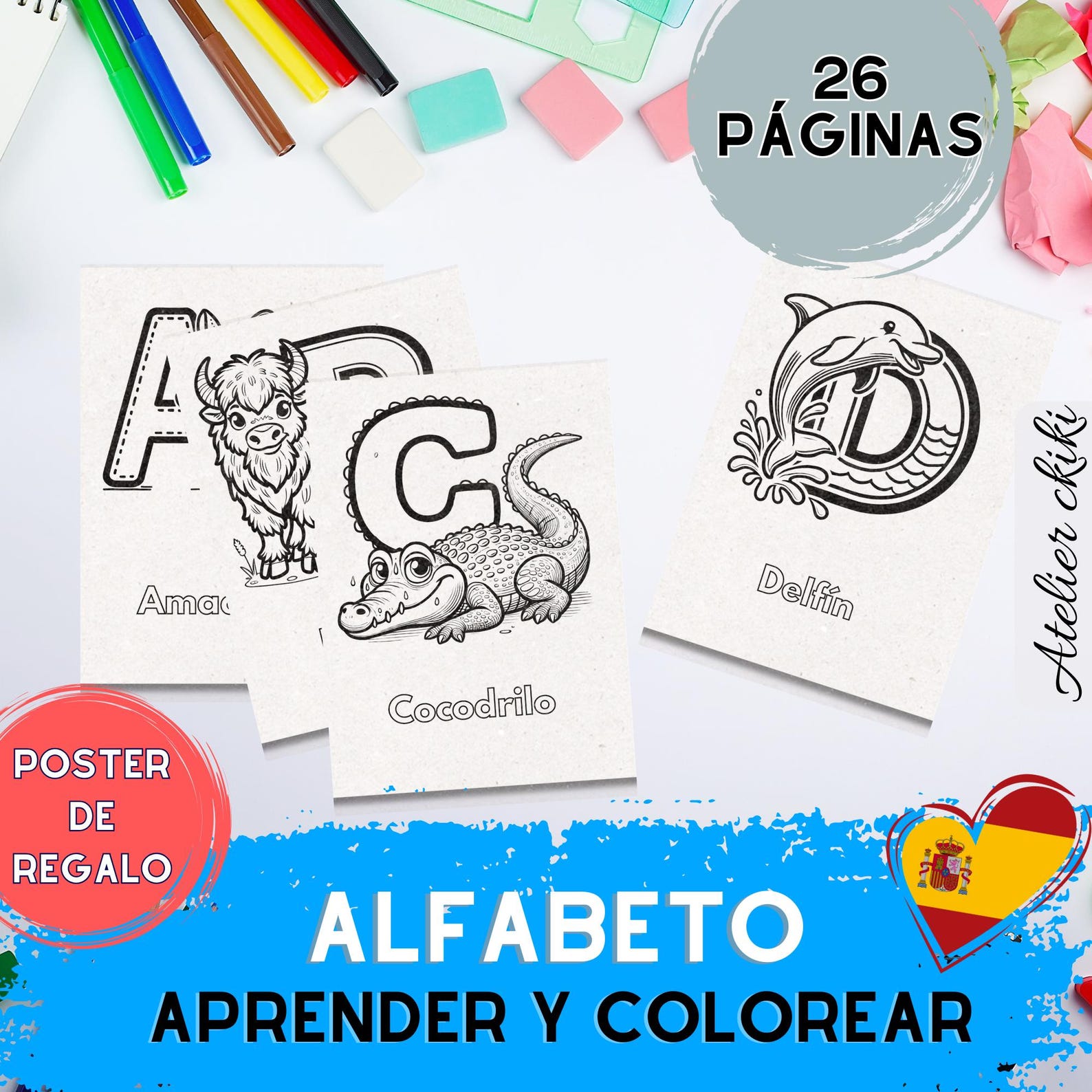 Spanish Alphabet | Abecedario | Animales Adorables | Imprimibles Para ...