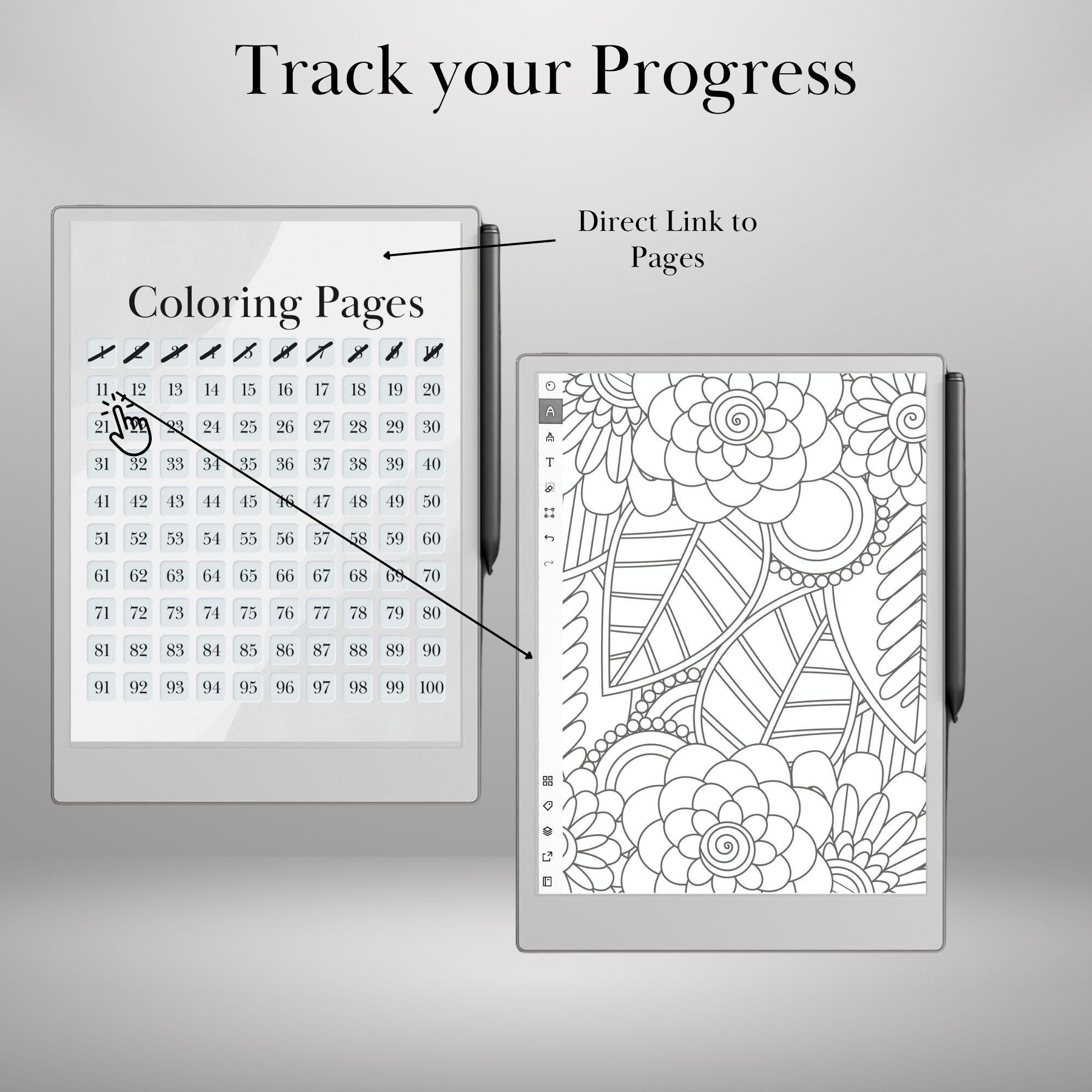 Mindful Coloring Book Bundle for Remarkable Paper Pro Templates Digital ...