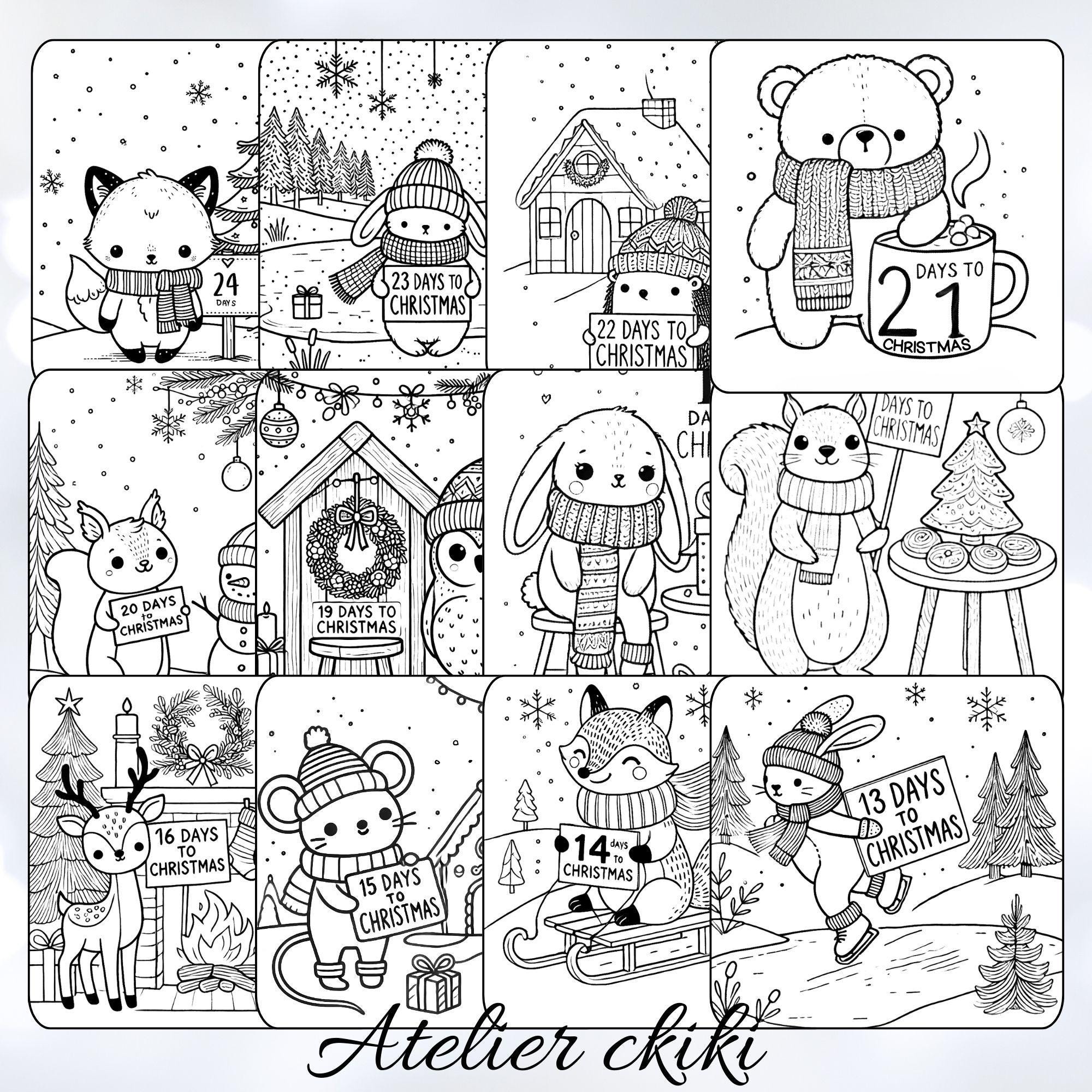 Advent Calendar Coloring Book | 25 Days Christmas Countdown With Hygge ...