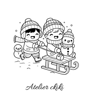 Cute Kawaii Winter Coloring Pages for Kids | Winter Activity Sheets ...