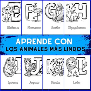 Spanish Alphabet | Abecedario | Animales Adorables | Imprimibles Para ...