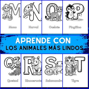Spanish Alphabet | Abecedario | Animales Adorables | Imprimibles Para ...