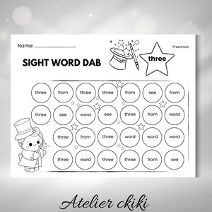 135 Sight Word Dab Worksheets for Preschool & Kindergarten Learning ...