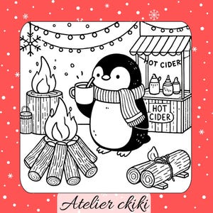 30 Cozy Hygge Christmas Market Coloring Pages Cute Winter & Holiday ...