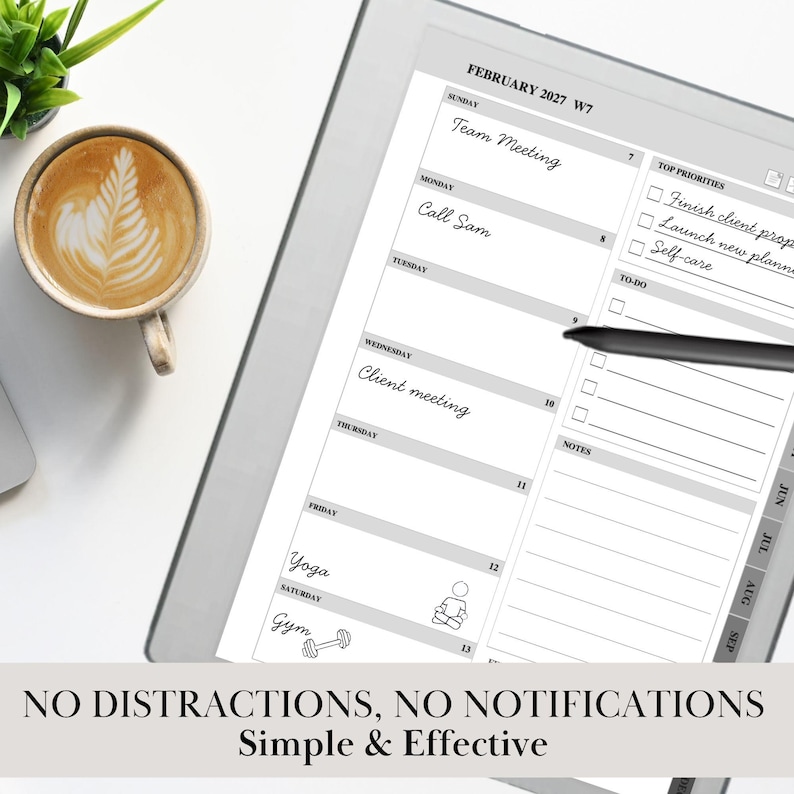 2027 Weekly Calendar for Paper Pure & Remarkable 2 — Hyperlinked ...