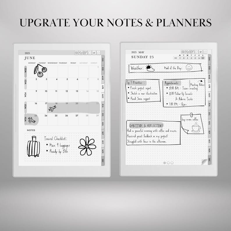 Supernote Stickers A5X, A6X and Manta Supernote Templates Digital ...