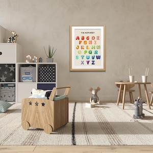 Vibrant 3D Alphabet Poster | Printable Educational Wall Art | ABC ...